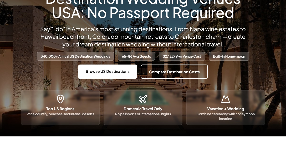 Destination Wedding Venues USA | Multi-Day Celebrations | WedStay