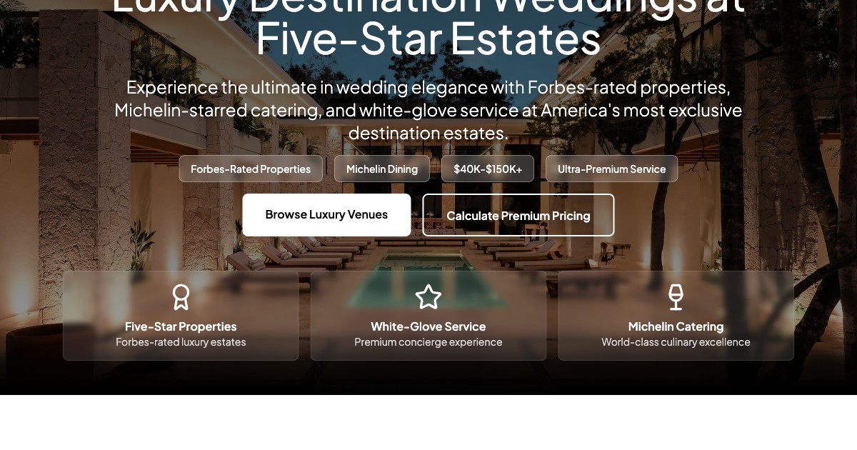 Luxury Destination Weddings: Premium Venues | WedStay