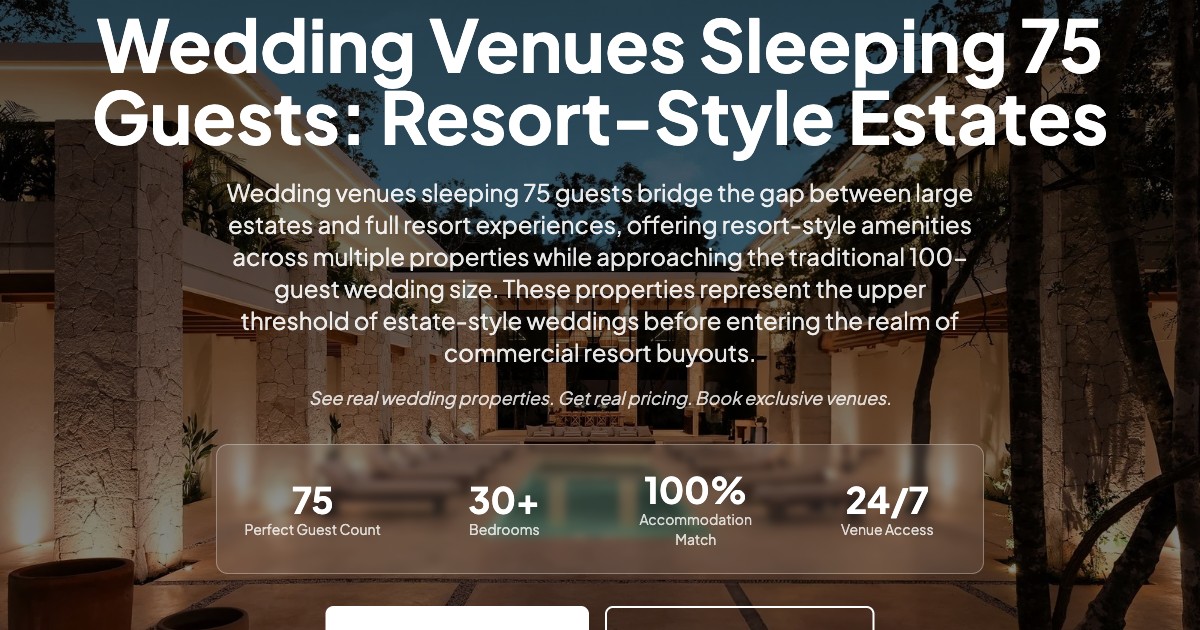Wedding Venues Sleeping 75 Guests | Resort Estates | WedStay